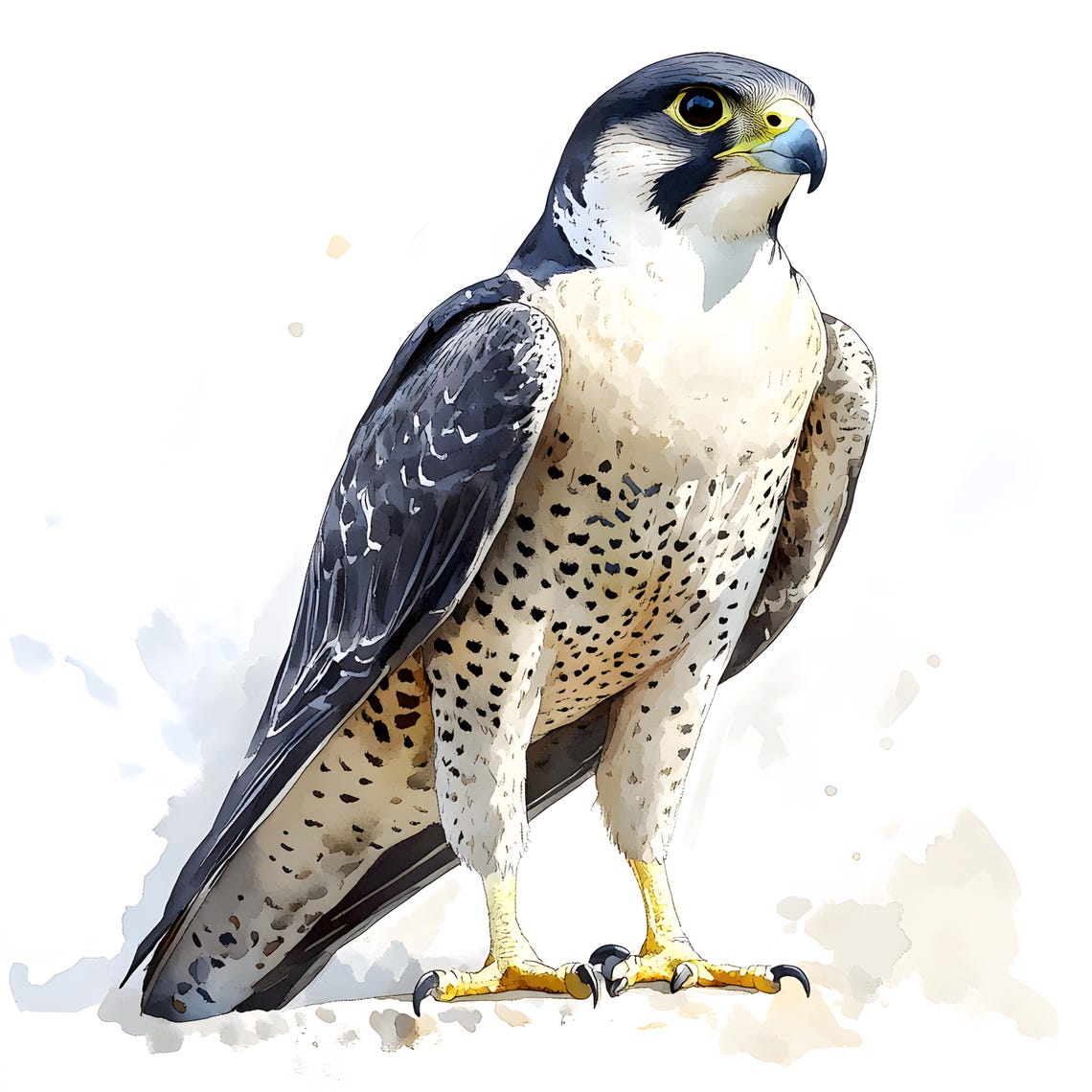 Watercolor Falcon Clipart: Peregrine Falcon Images (jpgs, Commercial ...