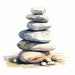 Cairns Clipart, Stone Cairns, Zen Stones Images, 10 Watercolor Clip Art ...