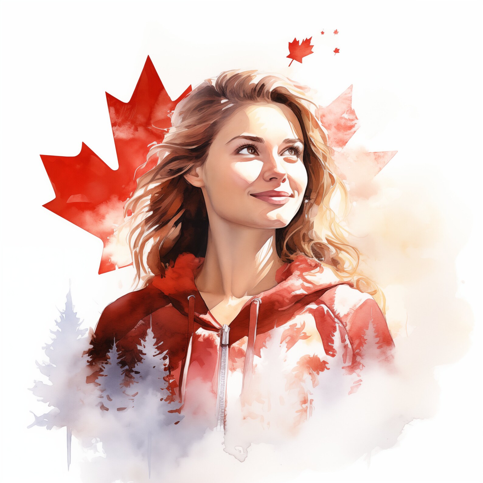 Canadian Woman Clipart, Pretty Woman Images, 10 Watercolor Clip Art ...