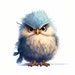 Grumpy Bird Clipart, Fluffy Birds Images, 10 Watercolor Clip Art ...