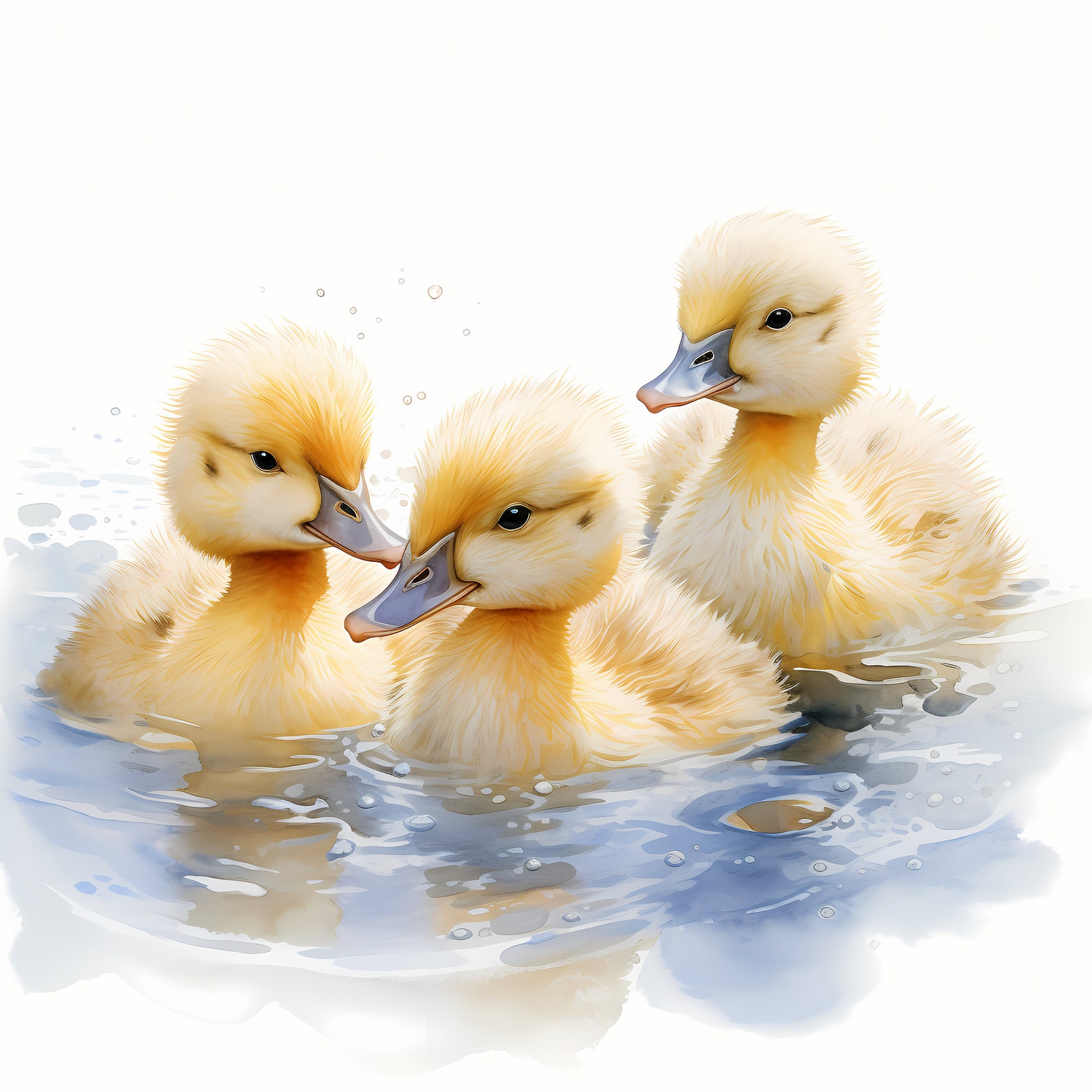 Fluffy Ducklings Clipart, Cute Ducks Images, 10 Watercolor Clip Art ...