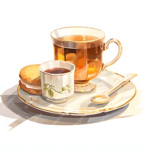 English Teatime Clipart, Tea Time Images, 10 Watercolor Clip Art ...