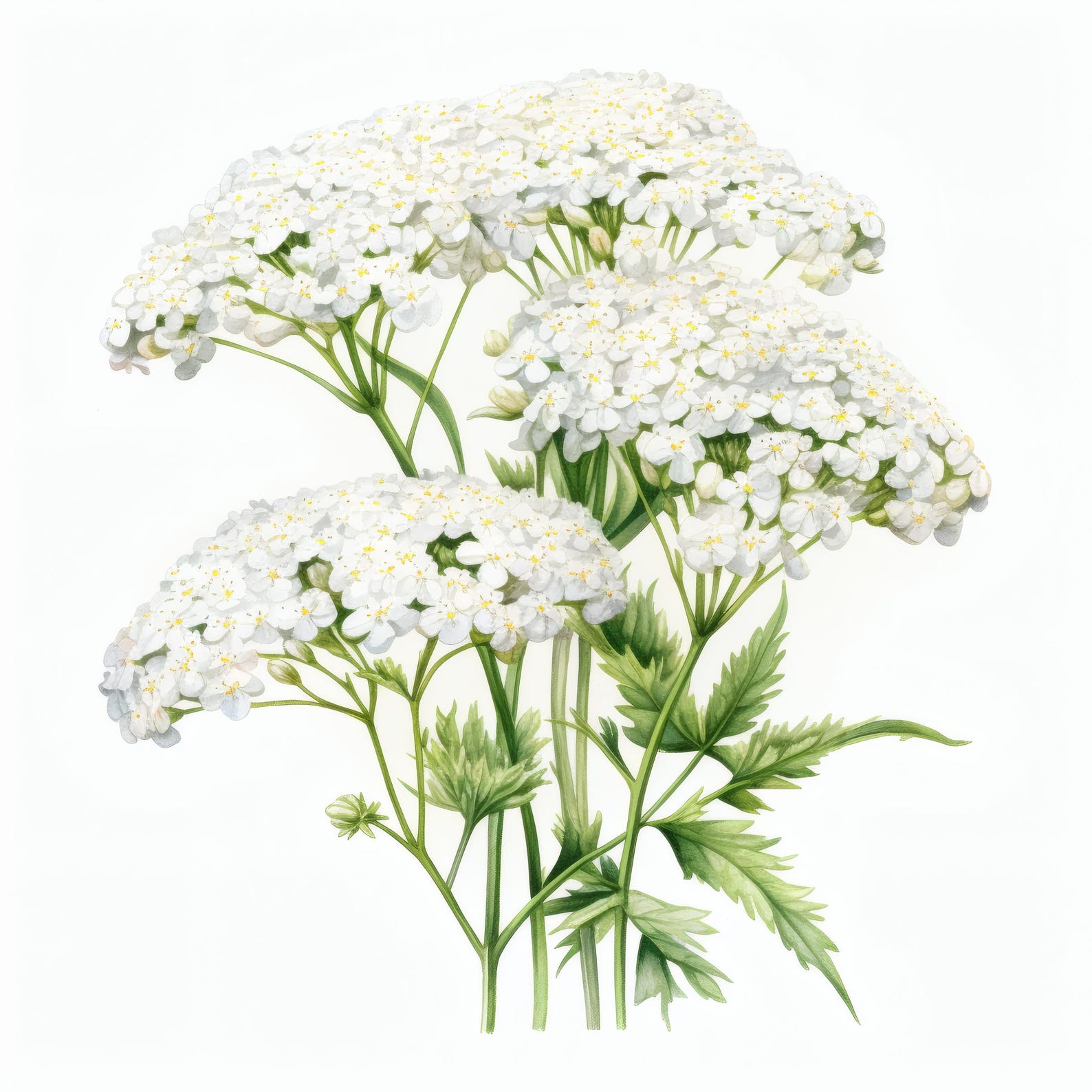 Yarrow Flowers Clipart, Wild Herb Images, 10 Watercolor Clip Art ...