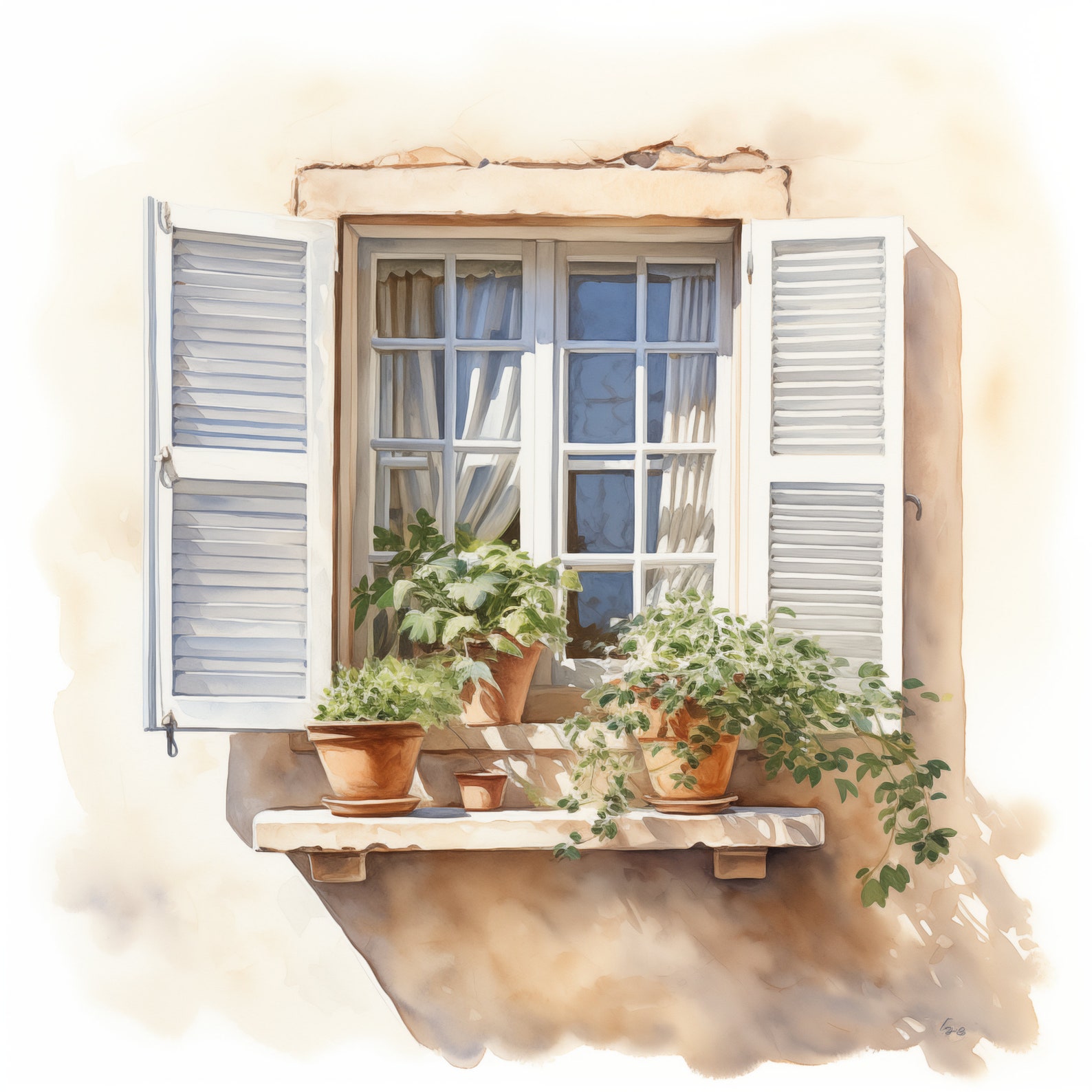 Mediterranean Window Clipart, Exterior Windows Images, 10 Watercolor ...