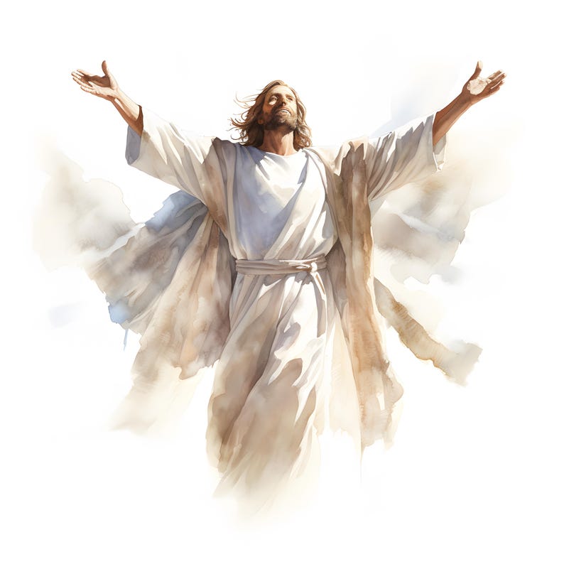 Watercolor Jesus Christ Clipart: Printable JPG Images (commercial Use ...