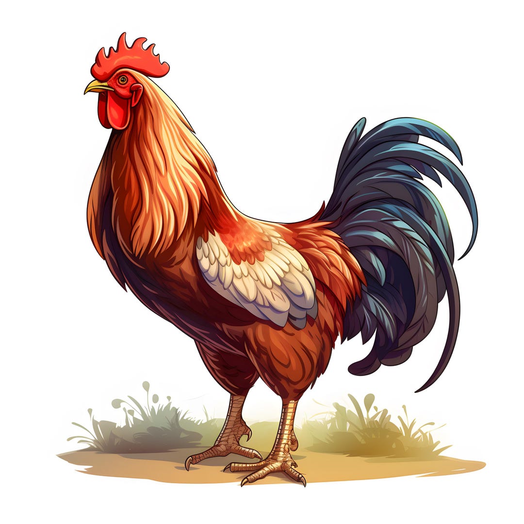 Watercolor Rooster Clipart: Printable Chicken Images (commercial Use ...