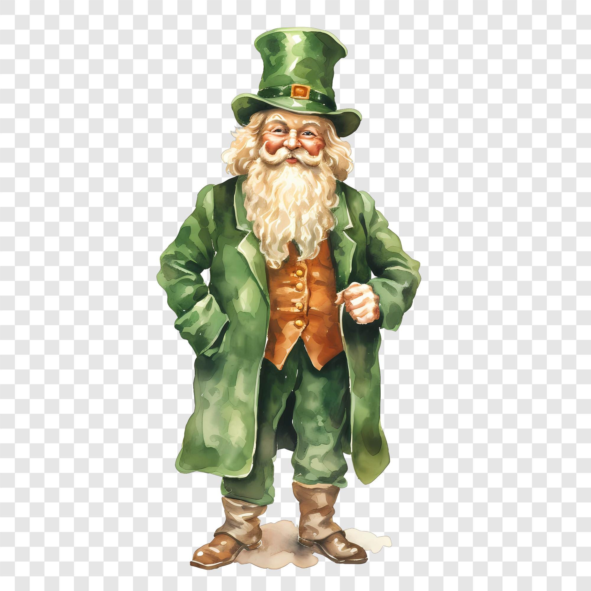 10 PNG Leprechaun Clipart, St Patricks Day Gnome Images, Watercolor ...
