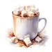 Watercolor Hot Chocolate Clipart: Marshmallow Drink Images (jpgs ...