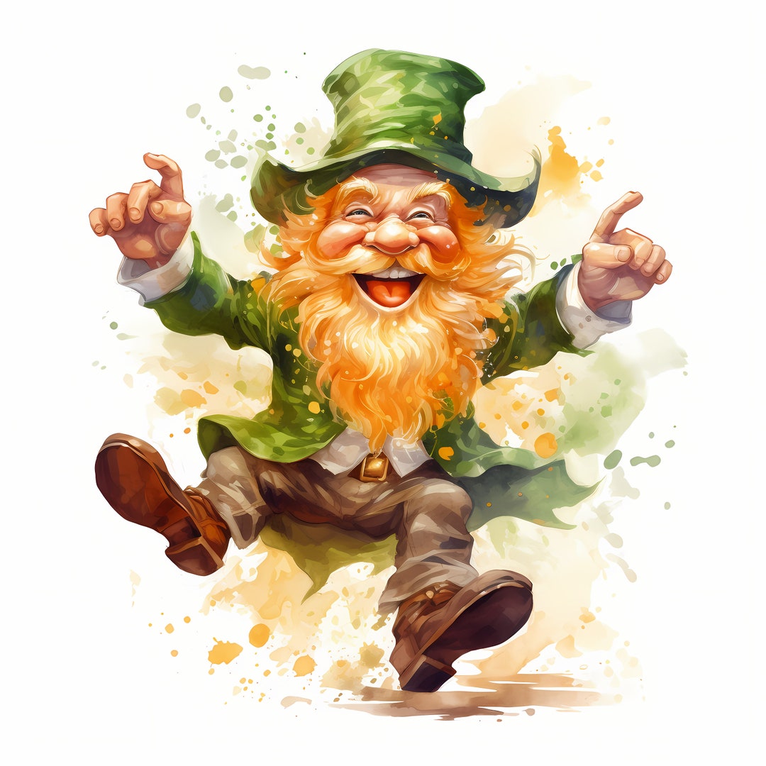 Leprechan Clipart, Funny Leprechaun Images, 10 Watercolor Clip Art ...