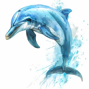 Dolphin Clipart, Tropical Dolphins Images, 10 Watercolor Clip Art ...