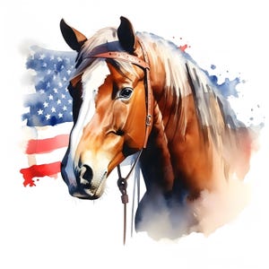 Patriotic Horse Clipart, American Horse With USA Flag Images, 10 ...