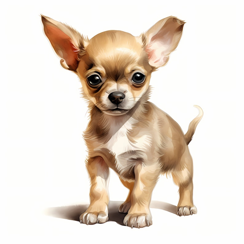 Chihuahua Dog Clipart, Puppy Dog Images, 10 Watercolor Clip Art ...