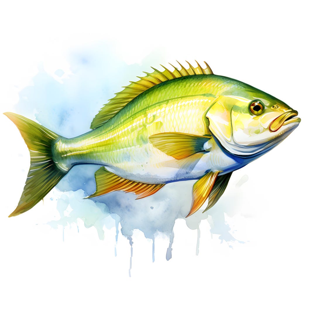 Dorado Clipart, Dorado Fish Images, 10 Watercolor Clip Art, Printable ...
