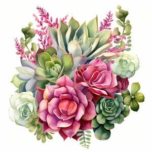 Succulents Clipart, Cactus Succulent Images, 10 Watercolor Clip Art ...