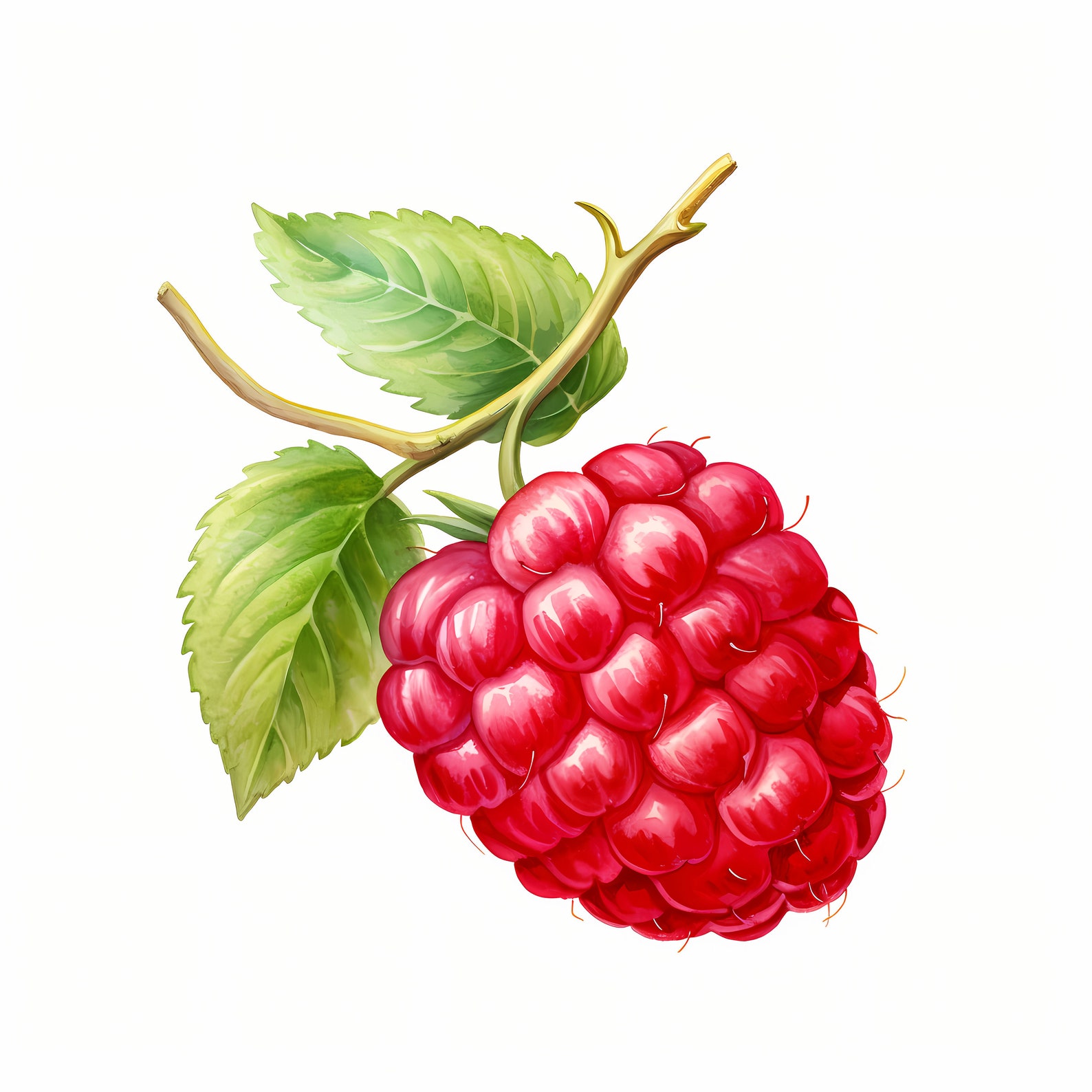 Raspberry Fruit Clipart, Raspberries Images, 10 Watercolor Clip Art ...