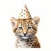 Leopard With Party Hat, Funny Leopard Watercolor Clipart Set With 10 ...