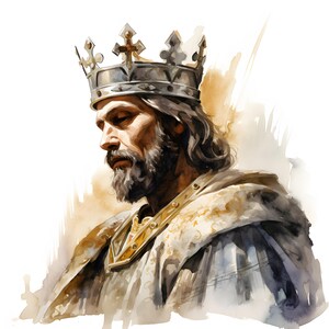 King Clipart, Medieval King Images, 10 Watercolor Clip Art, Printable ...