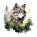 Forest Wolf Clipart, Wolf and Forest Double Exposure Images, 10 ...