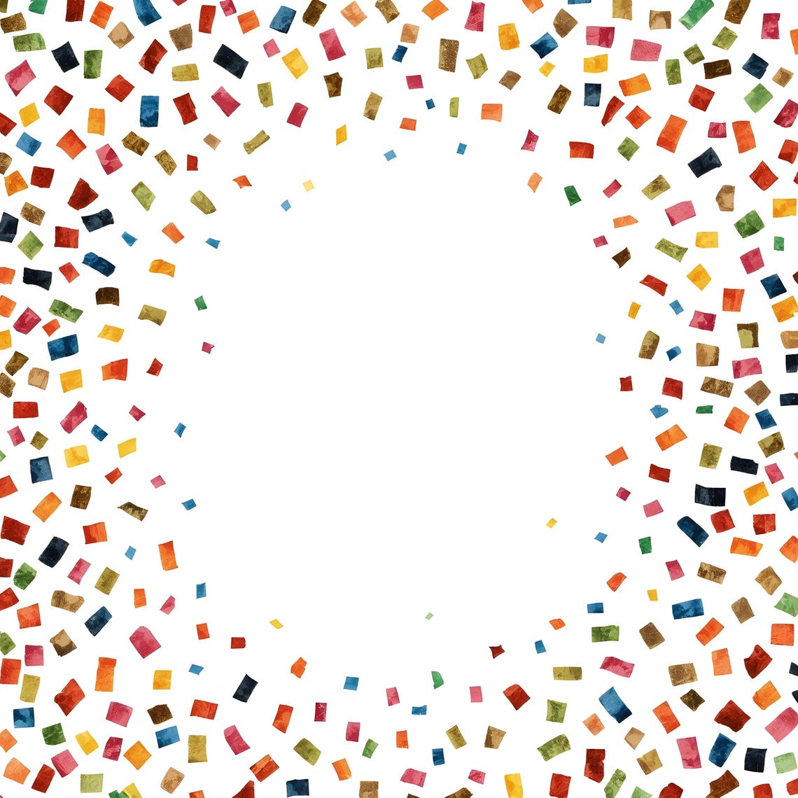Confetti Frame Clipart, Party Border Images, 10 Watercolor Clip Art ...