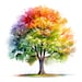Rainbow Tree Clipart, Colorful Tree Images, 10 Watercolor Clip Art ...