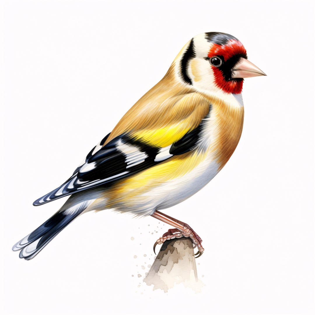 Goldfinch Bird Clipart, Songbird Images, 10 Watercolor Clip Art ...
