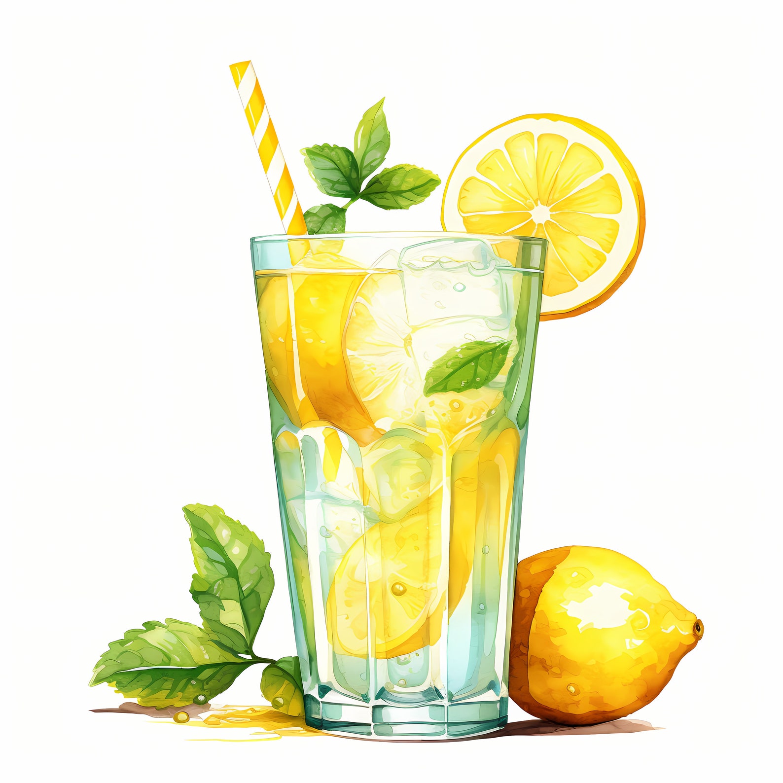 Lemonade Clipart, Summer Drinks Images, 10 Watercolor Clip Art ...