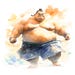 Sumo Wrestler Watercolor Clipart: Japanese Martial Arts (printable JPG ...