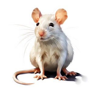 Cute Rat Clipart, Funny Rat Images, 10 Watercolor Clip Art, Printable ...