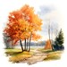 Autumn Landscape Clipart, Fall Nature Images, 10 Watercolor Clip Art ...