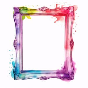 Watercolor Frame Clipart, Colorful Border Images, 10 Watercolor Clip ...
