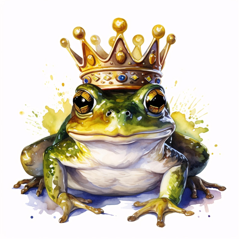 Frog Prince Clipart, Fairy Tale Animal Images, 10 Watercolor Clip Art ...