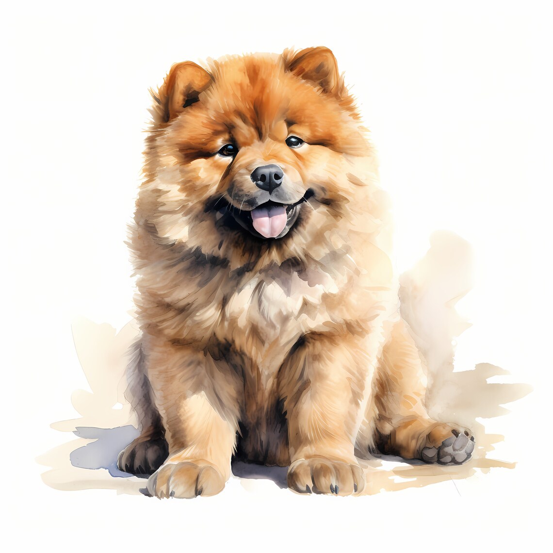 10 Chow Chow, Puppy Dog, Chow JPG, Watercolor Clipart, Printable Image ...