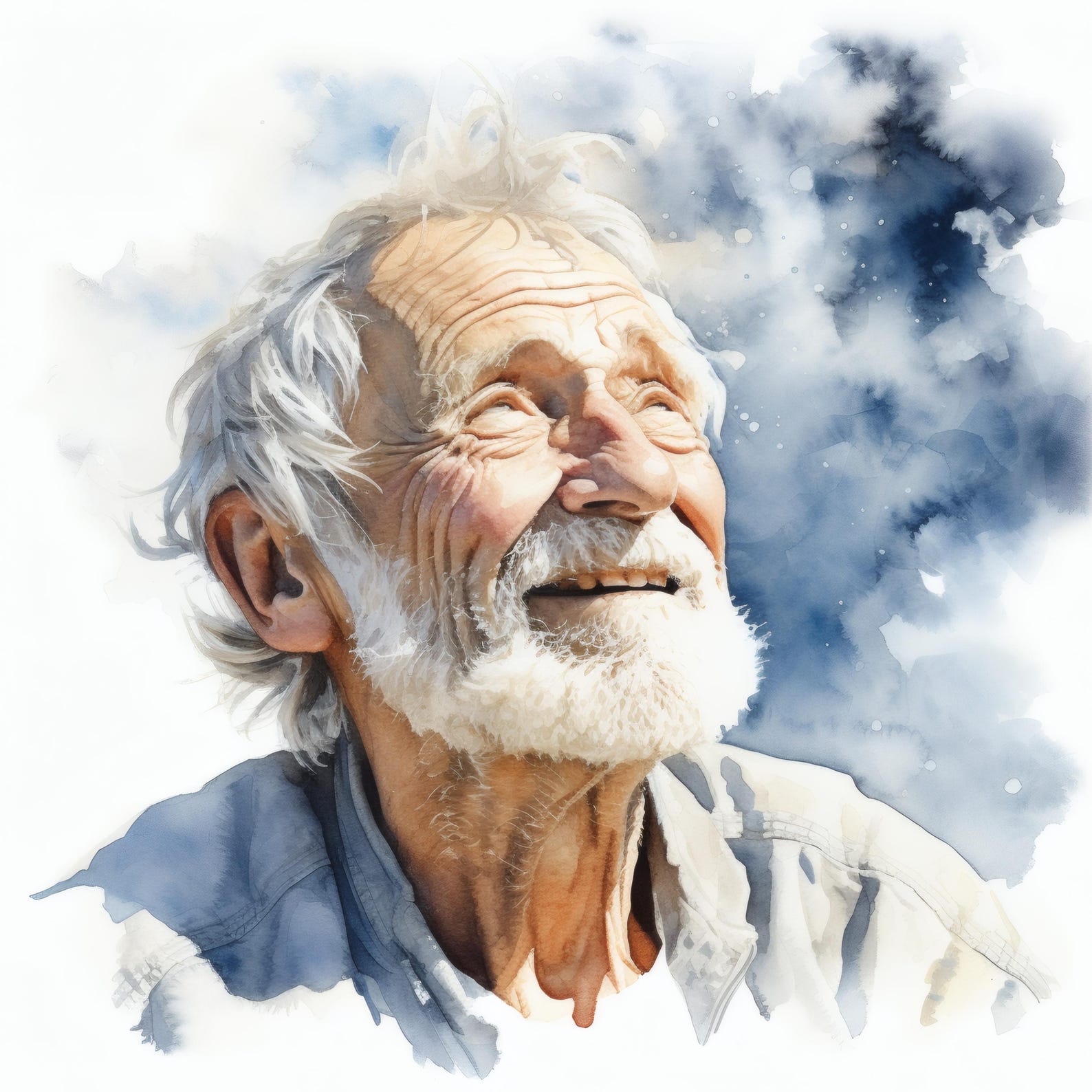Old Man Portrait Clipart, Elder Face Images, 10 Watercolor Clip Art ...