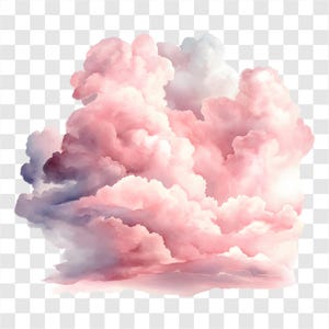 Pink Watercolor Clouds Clipart: PNG Images for Commercial Use (digital ...
