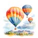Watercolor Hot Air Balloons Clip Art: Printable JPG Images (commercial ...