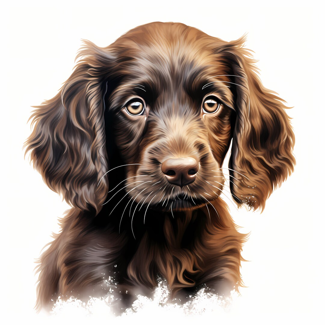 10 Field Spaniel, Puppy Dog, Field Spaniel JPG, Watercolor Clipart ...