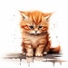 10 Grumpy Kitten, Sad Cat JPG, Watercolor Clipart, Printable Image ...