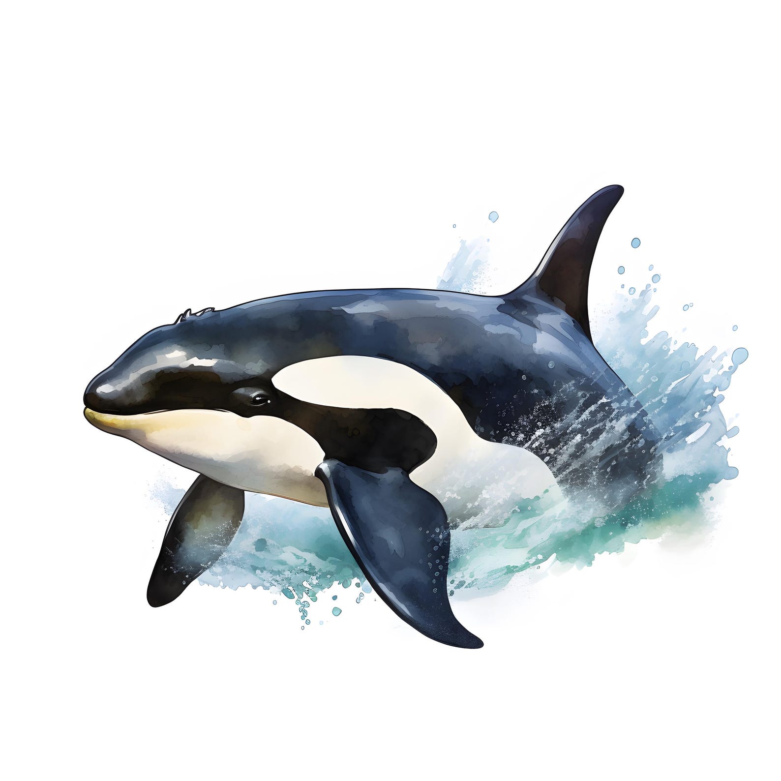 Killer Whale Clipart, Orca Images, 10 Watercolor Clip Art, Printable ...