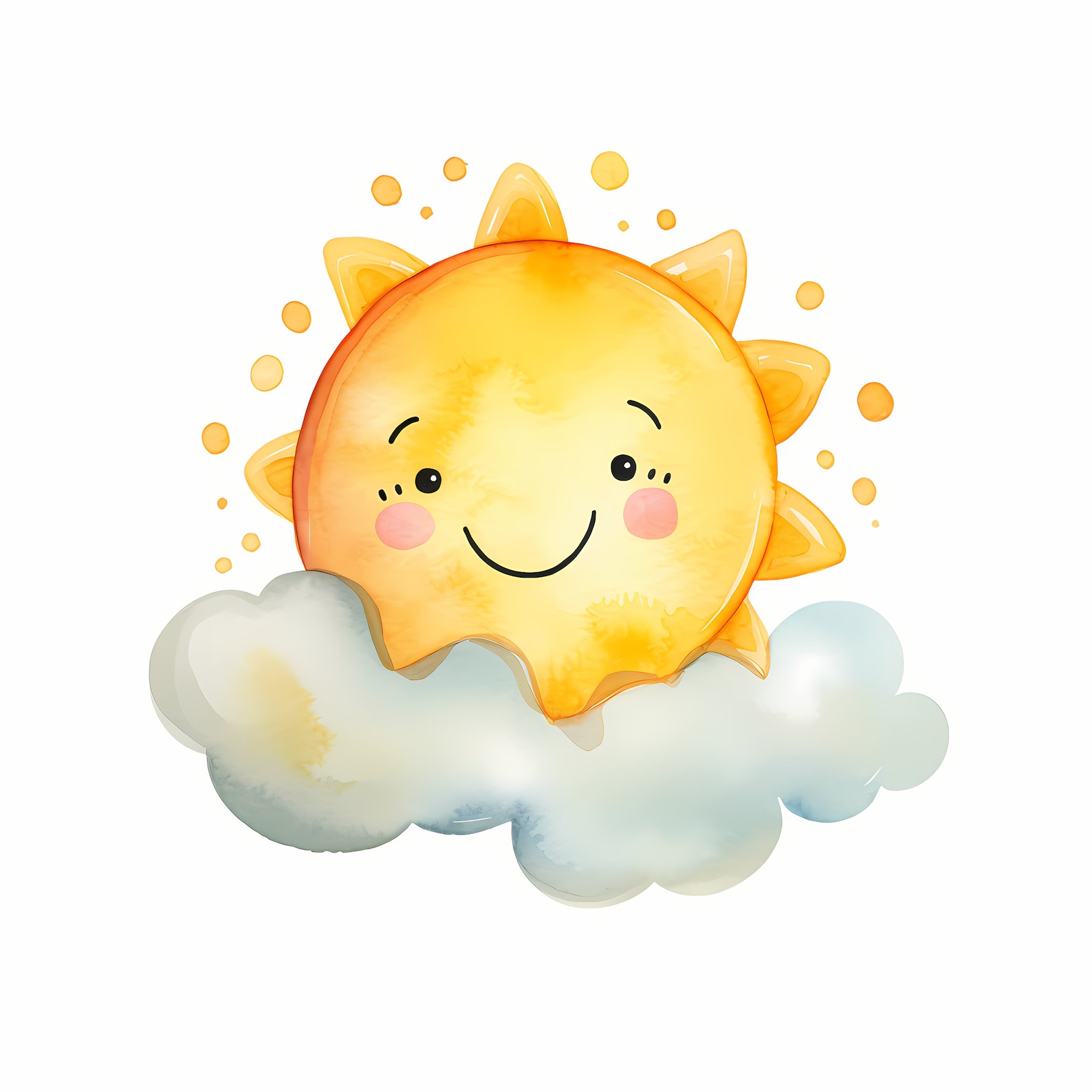 Happy Sun Clipart, Smiling Suns Images, 10 Watercolor Clip Art ...