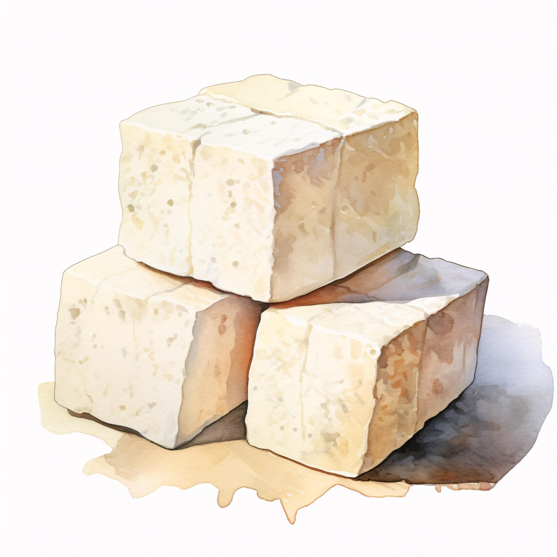 Tofu Clipart, Soybean Food Images, 10 Watercolor Clip Art, Printable ...