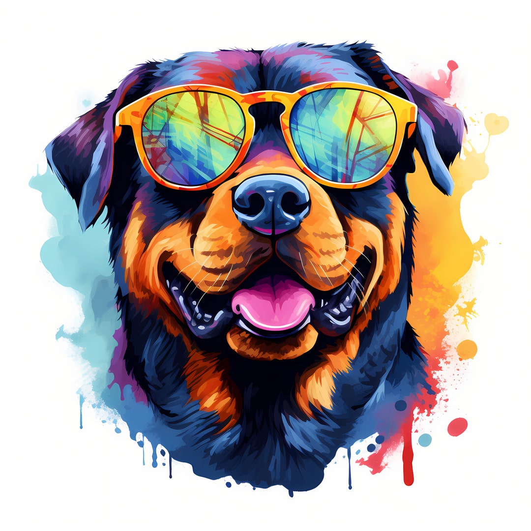 Rottweiler Clipart, Cool Dog Images, 10 Watercolor Clip Art, Printable ...