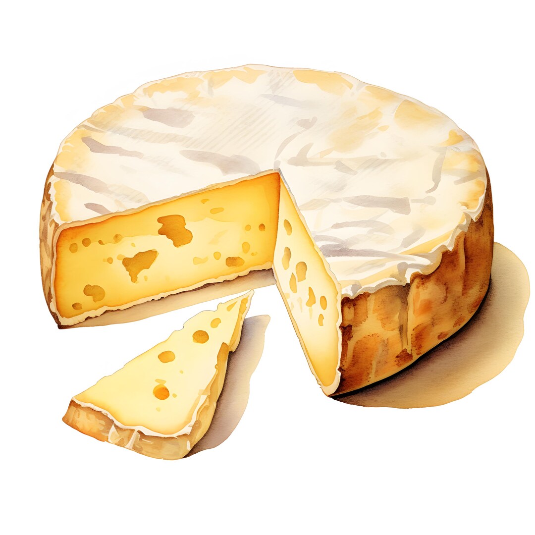 Round Cheese Clipart, Cheese With Piece Images, 10 Watercolor Clip Art ...