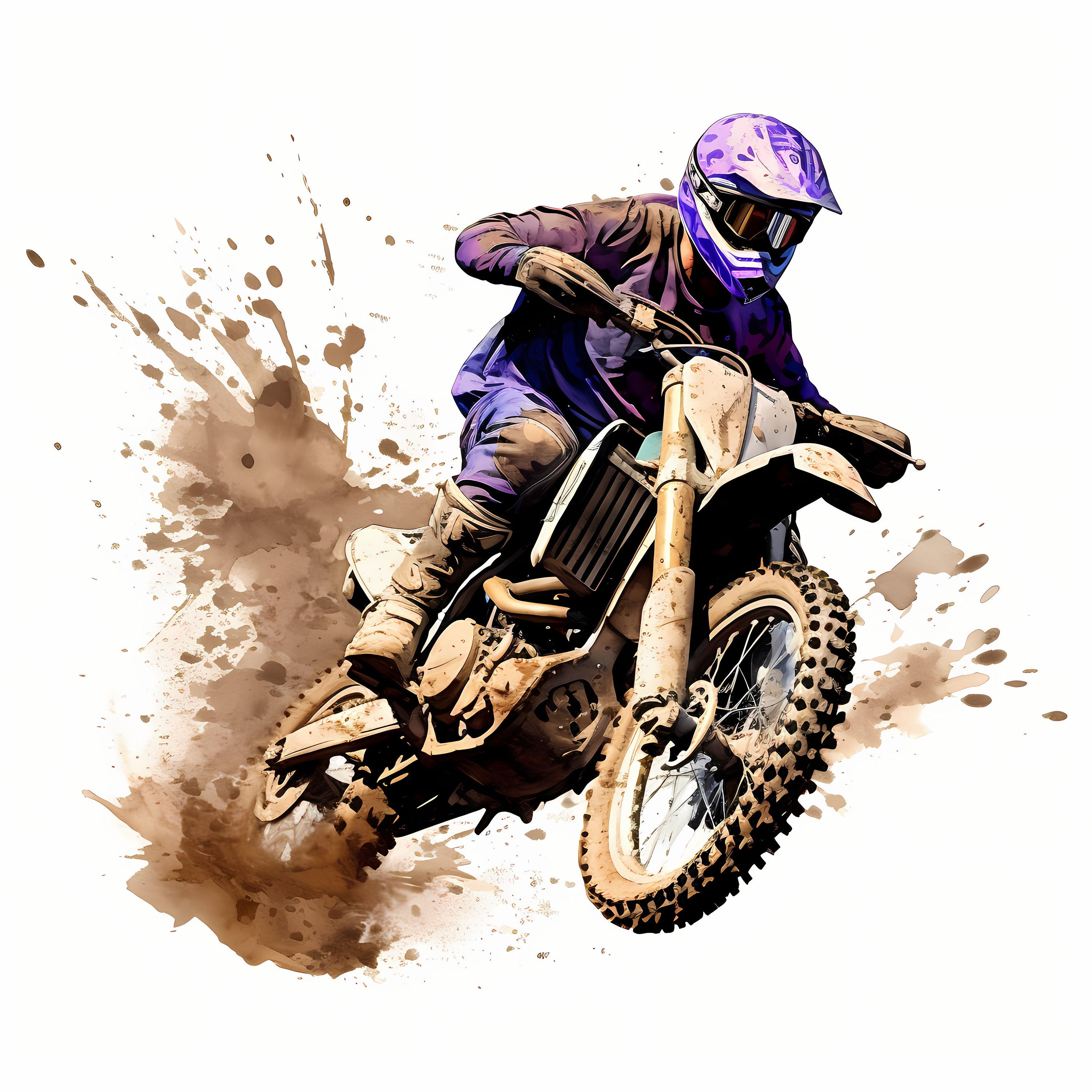 Dirt Bike Clipart, Enduro Motorcycle Images, 10 Watercolor Clip Art ...