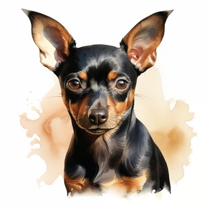 English Toy Terrier Dog Clipart, Puppy Dog Images, 10 Watercolor Clip ...