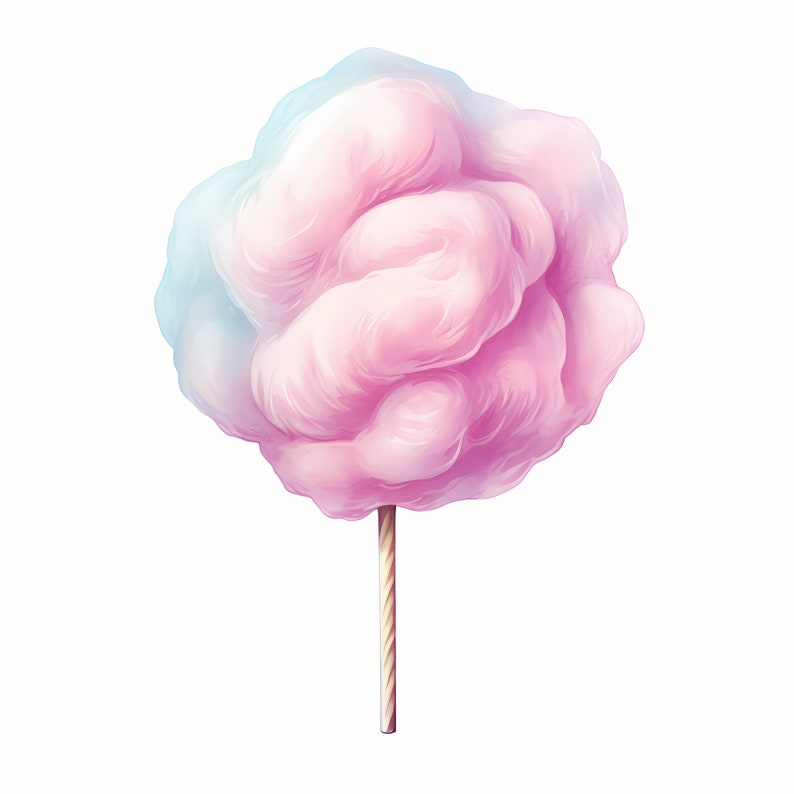 Watercolor Cotton Candy Clipart: 10 JPG Images, Commercial Use (instant ...