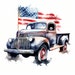 Patriotic Truck Clipart, July 4th Pickup Truck Images, 10 Watercolor ...