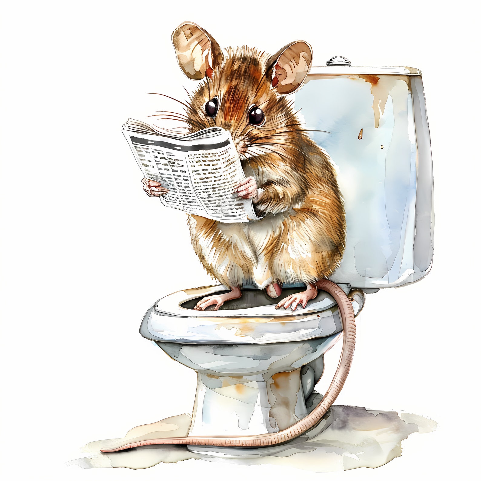 Field Mouse Clipart, Mouse on the Toilet Images, 10 Watercolor Clip Art ...