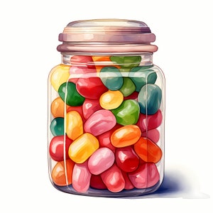 Jar With Candies Clipart, Candy Jars Images, 10 Watercolor Clip Art ...