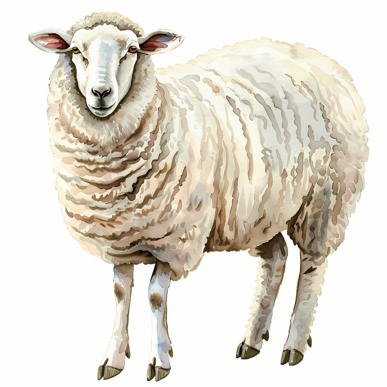 Sheep Clipart, Sheep Images, 10 Watercolor Clip Art, Printable Jpgs ...