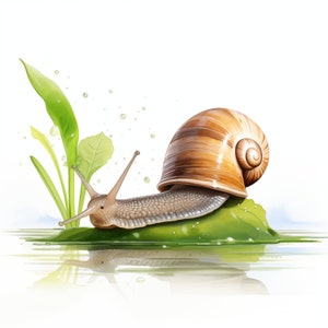 Snail Clipart, Garden Snails Images, 10 Watercolor Clip Art, Printable ...